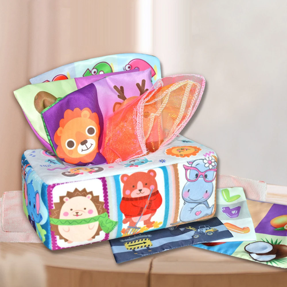 Baby Sensory Toy Montessori Tissue Box Newborns Toddlers Gift for 3 6 9 ...