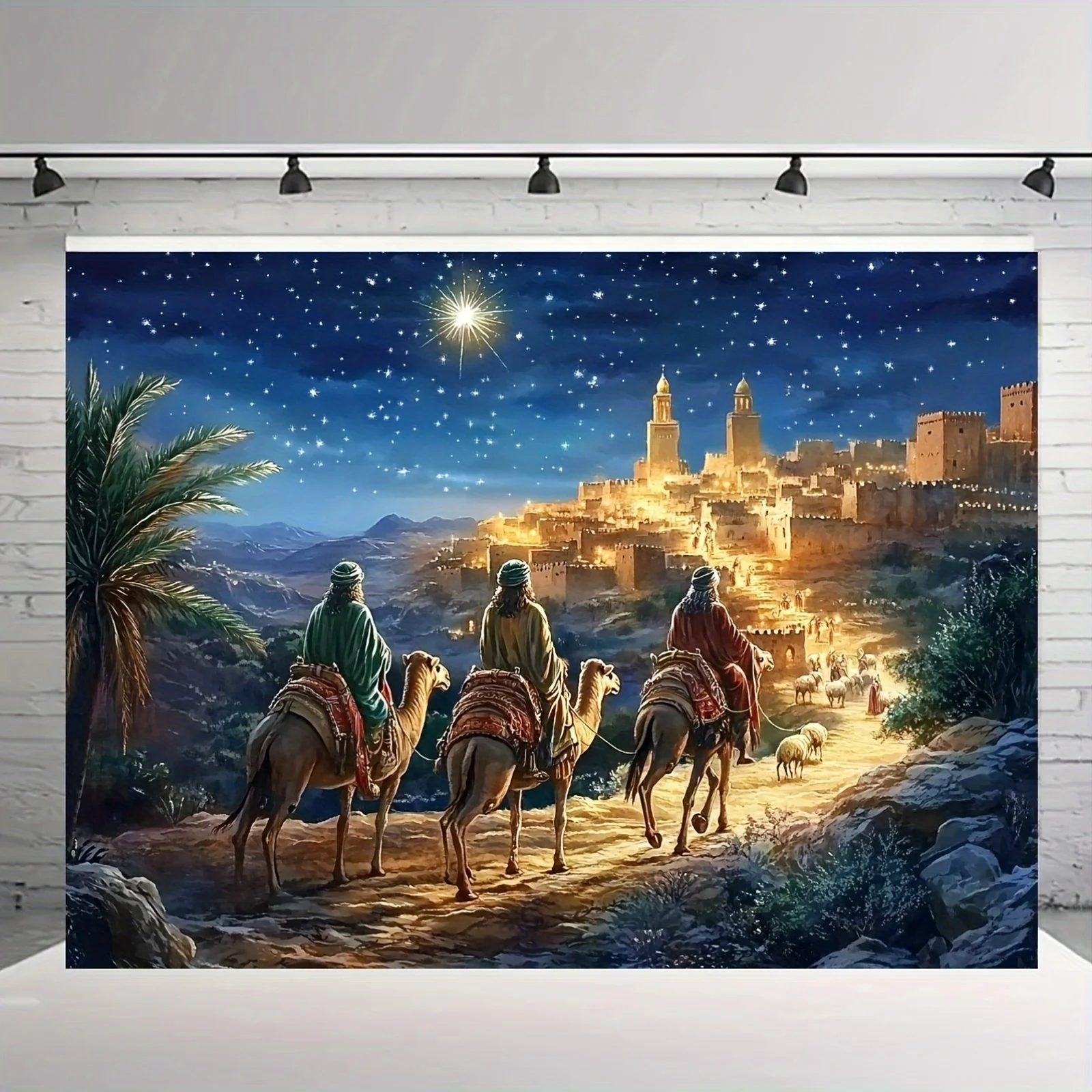 1 piece of Merry Christmas background cloth, versatile holiday party ...