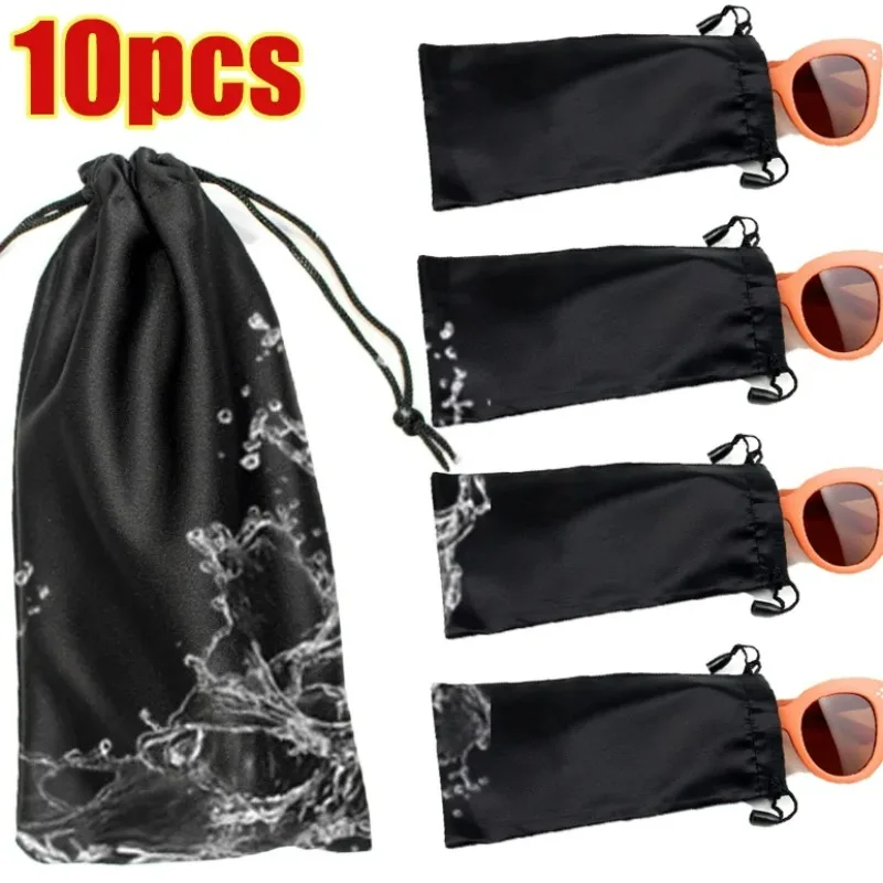 Waterproof-Black-Glasses-Bag-Dust-Proof-Drawstring-Microfiber ...