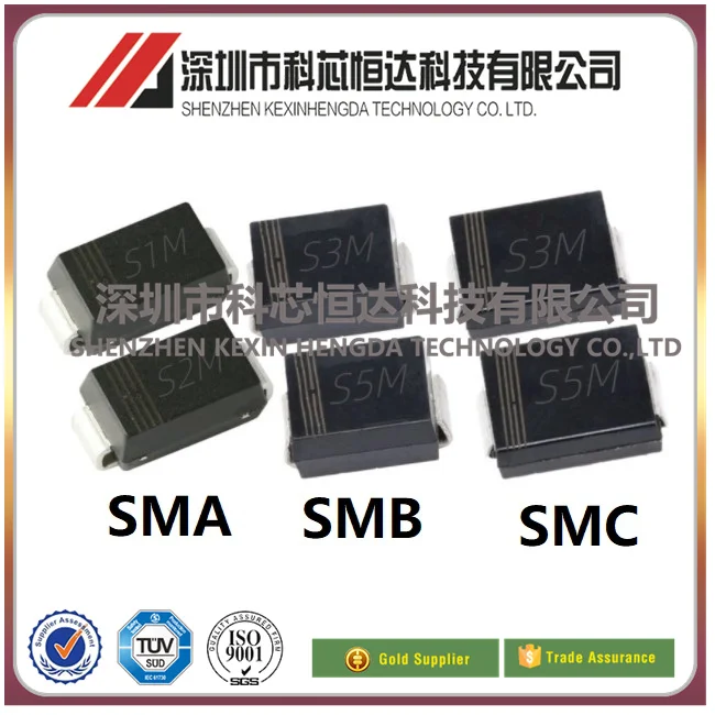 50PCS S1M S2M S3M S5M S3MB S5MB S3MC S5MC Patch rectifier diodes in SMA SMB SMC packages 100% ...