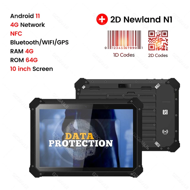 Industrial Rugged PDA Tablet Android 11 with 1D Barcode Scanner Mobile ...