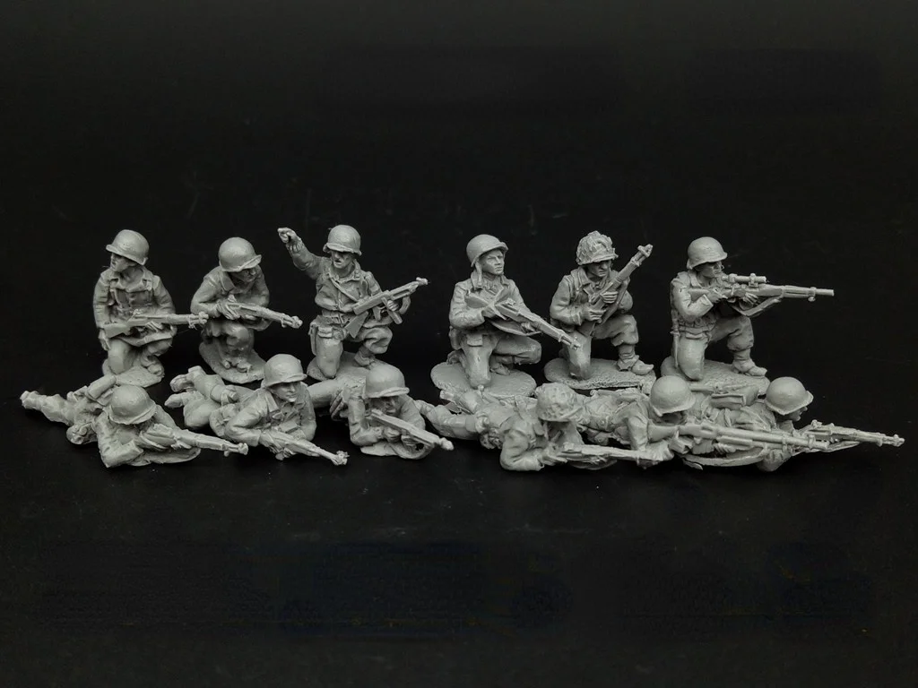 1/72 Scale Die-cast Resin Figure Wwii Us Infantry Combat Squad Model ...