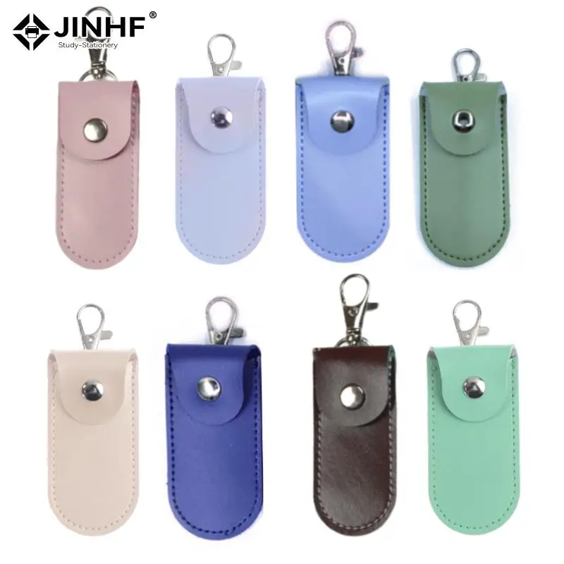1pc Pouch Bag Case Leather Key Ring Holder Protective Cover For Usb ...