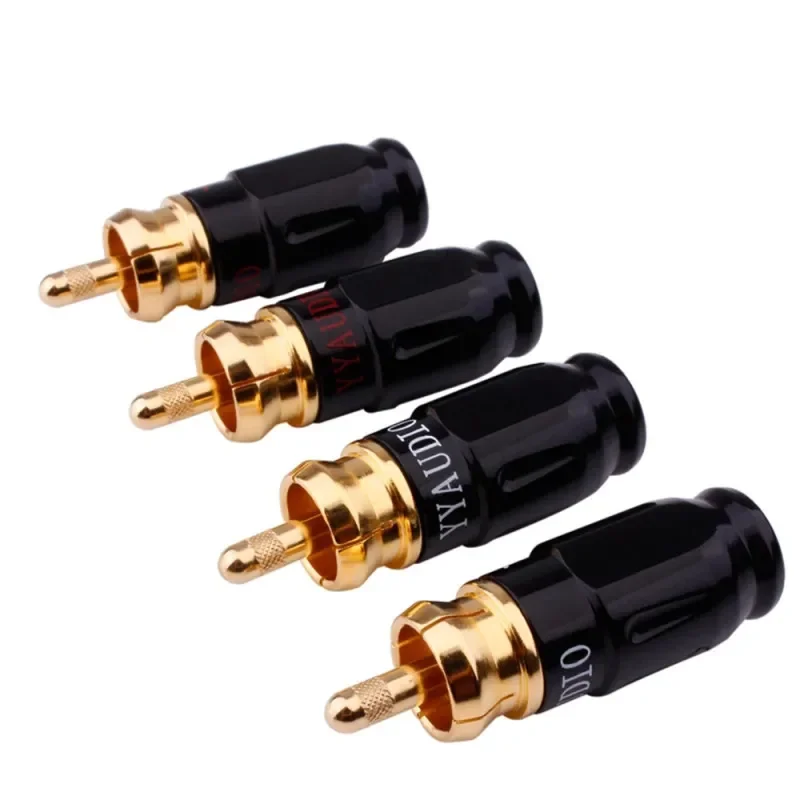 RCA-Connectors-Pure-Copper-Gold-Plated-Hifi-Speaker-RCA-lotus-Plug-AV ...