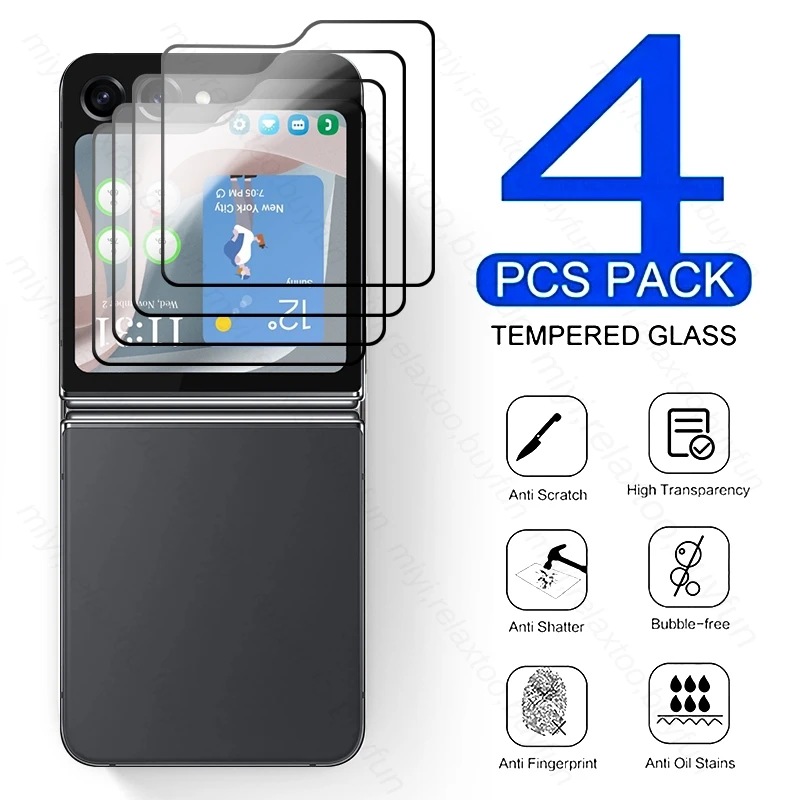 4PCS-Back-Screen-Protector-Tempered-Glass-For-Samsung-Galaxy-Z-Flip5-5G ...