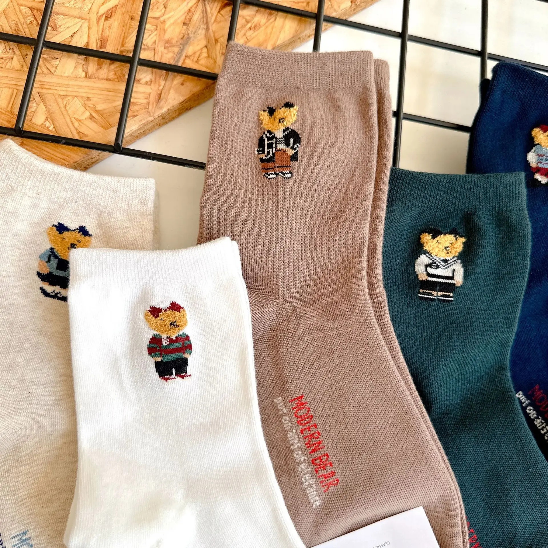 Good Quality Cartoon Elegant Lady Bear Women's Cute Socks Cotton ...