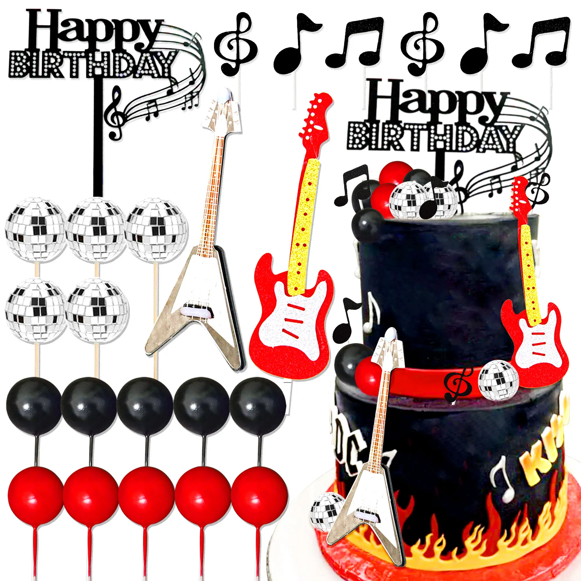 Acoustic Guitar Cake Topper, Guitar Cake Topper,electric Bass Cake