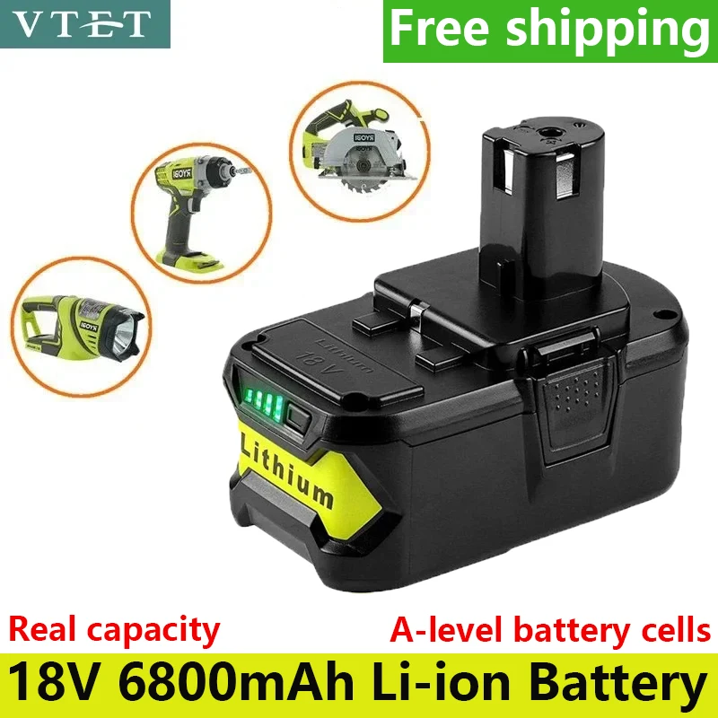 RYOBI-New-18V-6-8AH-Tool-Rechargeable-Lithium-Battery-A-level-Battery ...