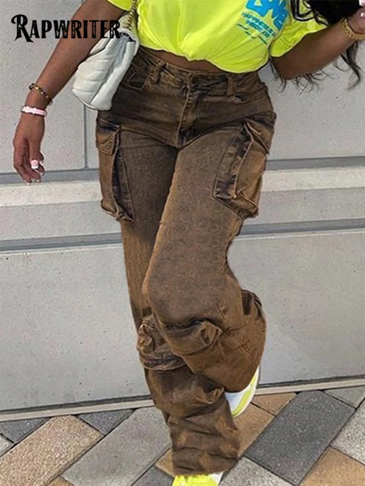Rapwriter-Vintage-Straight-Cargo-Pants-Grunge-Big-Pockets-Retro-90S-Low ...