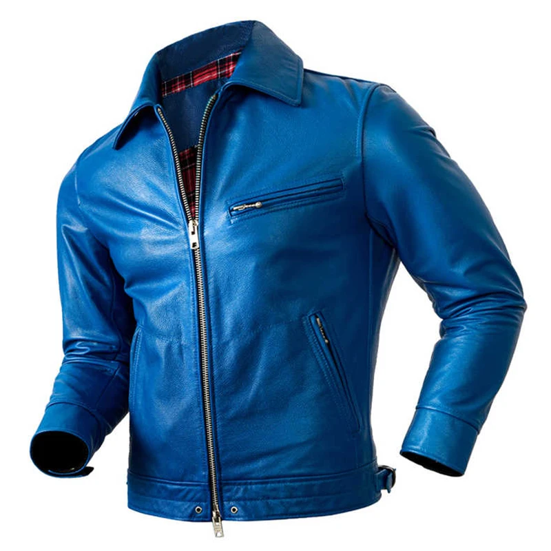 New Arrival Soft Calfskin Genuine Leather Jacket Men's Slim Leather ...