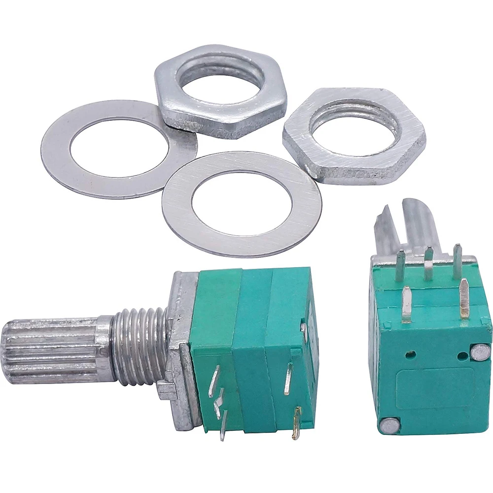 5PCS RK097 RK097G Double Potentiometer 5Pin 15mm Shaft Audio Amplifier ...