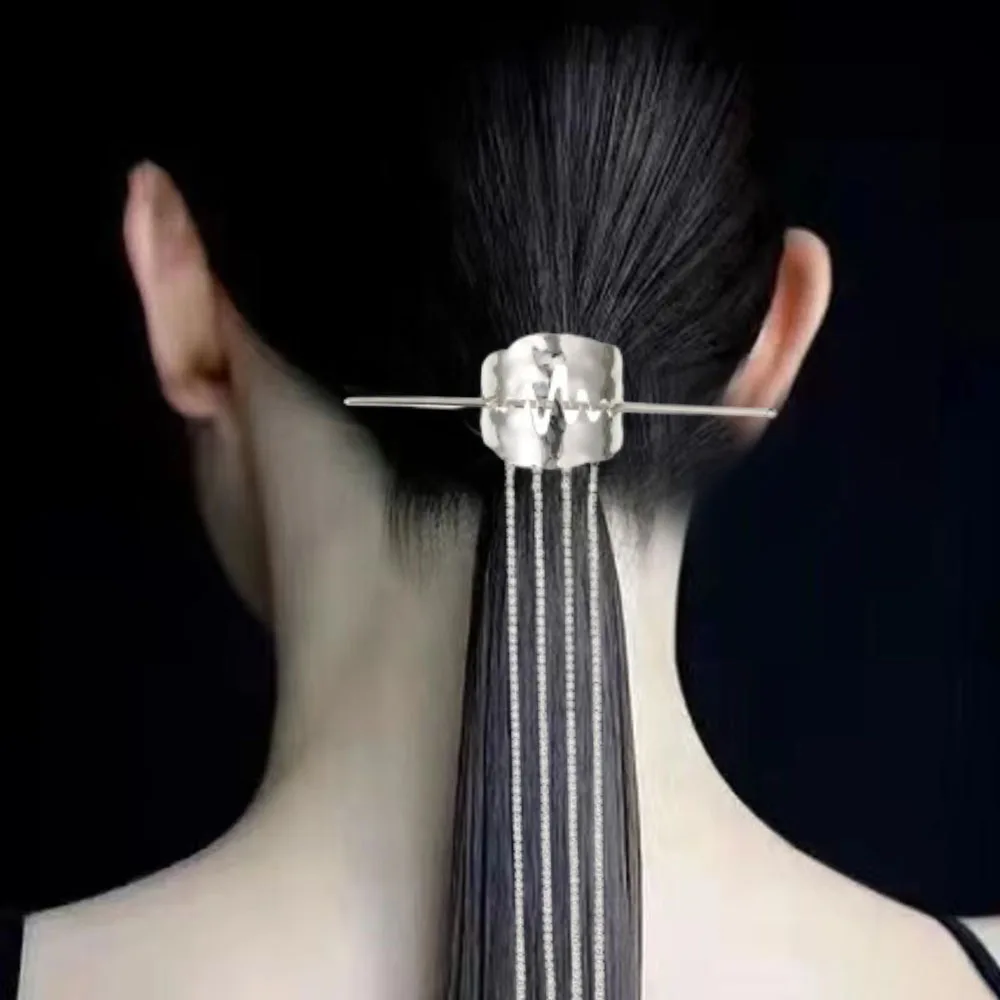 Glossy-Metal-Tassel-Hairpin-Hair-Stick-For-Women-Golden-Ponytail-Hair ...