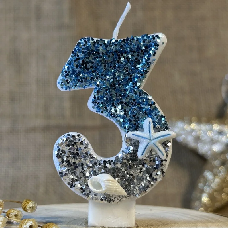 Ocean-Mermaid-Cake-Decoration-Number-Shape-Candle-Birthday-Party-Cake ...