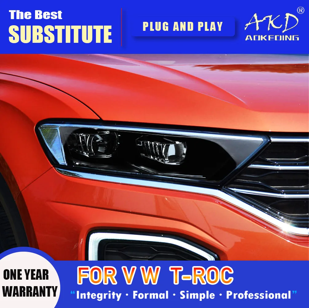 AKD Head Lamp for VW T-ROC LED Headlight 2018-2021 Headlights T ROC ...