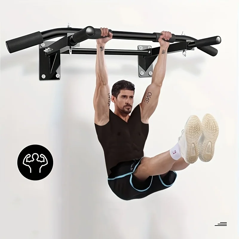 Home Gym Wall-Mounted Pull-Up Bar with Stable Triangular Structure ...
