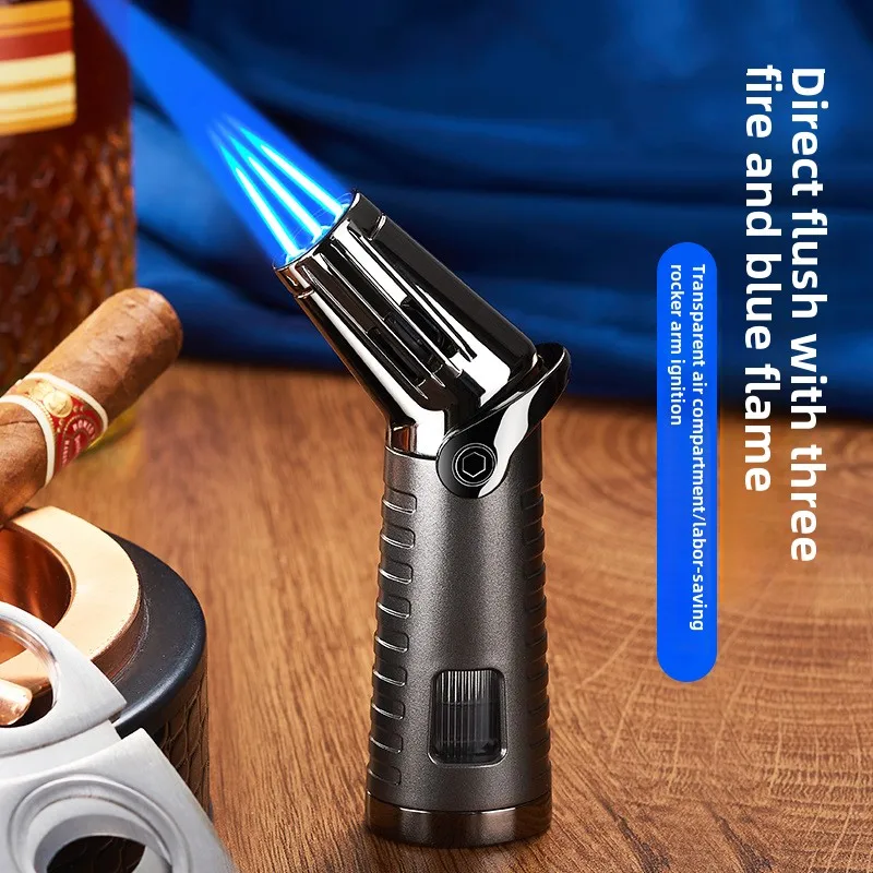 Gas Lighter Cigar Lighter Torch Fire Jet High Firepower Windproof Spray ...