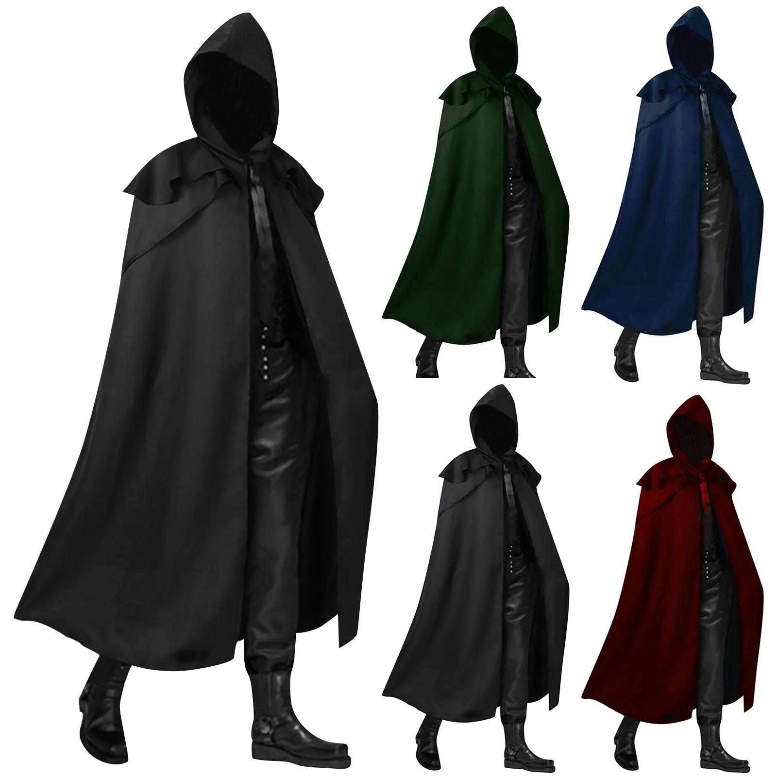 Cosplay-Medieval-Men-Costumes-Vintage-Hooded-Loose-Black-Cloak-Coats ...