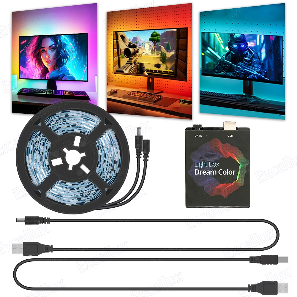 Ambient-TV-PC-Monitor-Backlight-Dream-Screen-USB-Led-Strip-Color-Sync ...