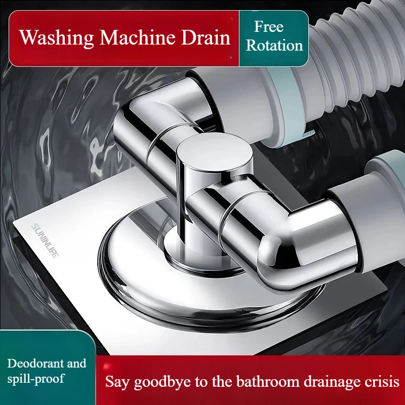 Downpipe-Washing-Machine-Deodorant-Three-Head-Through-Drain-Pipe-Floor ...