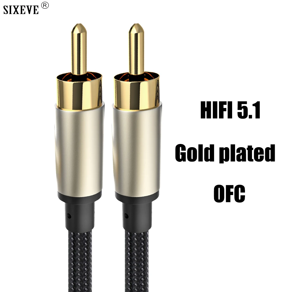 Gold Plated RCA To RCA Coaxial SPDIF Cable For Subwoofer Amplifier ...