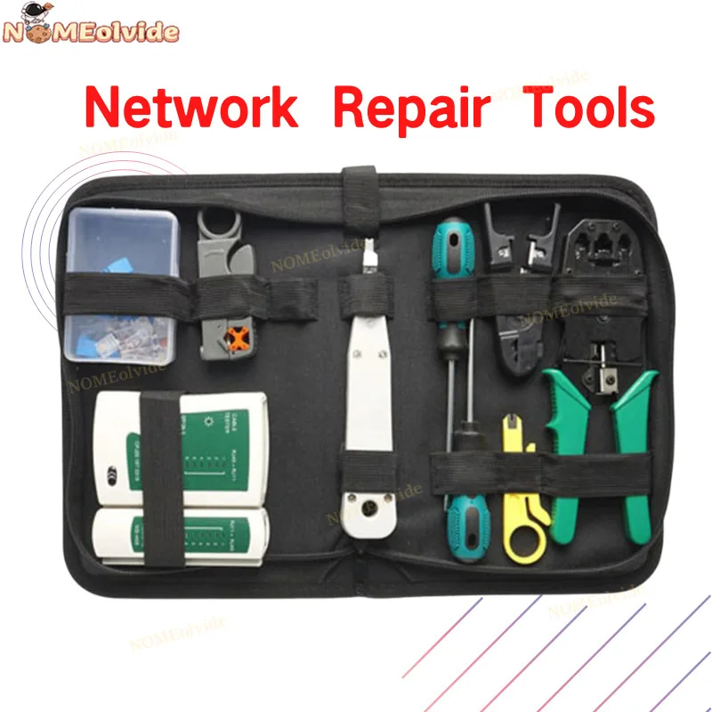 14-Pcs-Set-Network-Repair-Tools-LAN-RJ45-Tester-Crimping-Pliers ...