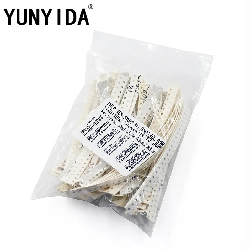 0603 SMD Resistor Kit Assorted Kit 1ohm-10M ohm 1% 60valuesX 25pcs ...