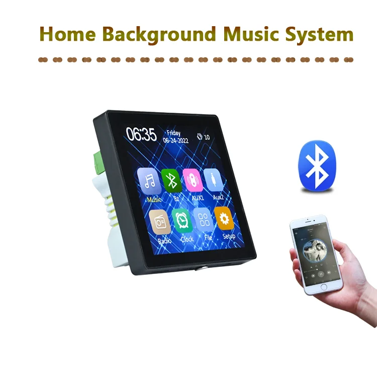 Bluetooth-Wall-Amplifier-Home-Theater-4inch-Touch-Screen-2-or-4-Channel ...