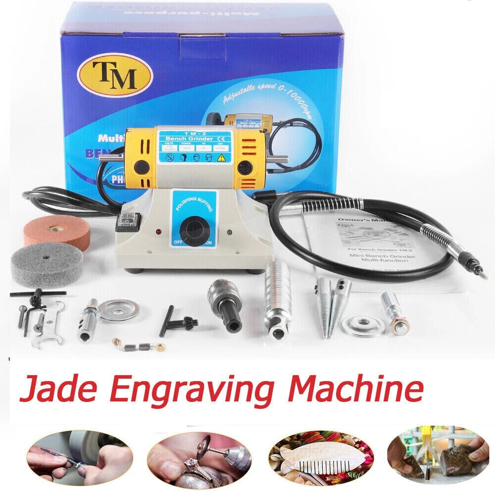 350W-Multifunction-Jewelry-Rock-Polishing-Buffer-Bench-Lathe-Polisher ...