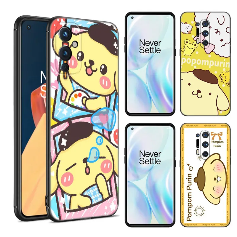 Cute-Sanrio-Pompompurin-Black-Silicone-Phone-Case-For-OnePlus-9-10-11 ...