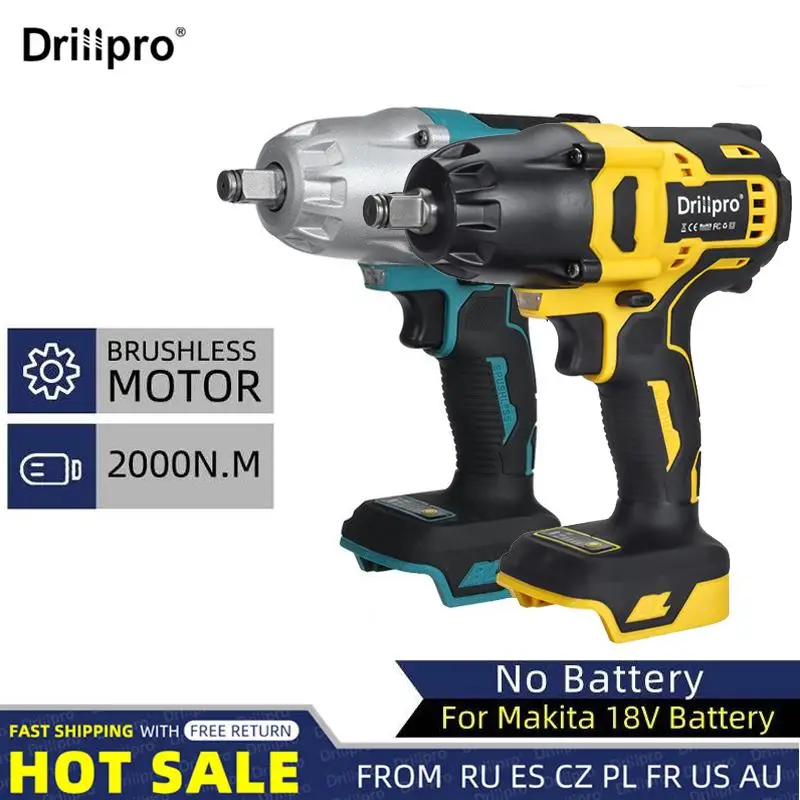 Drillpro 18v Cordless Brushless Impact Wrench | Cordless Electric Impact Wrench - New - Aliexpress