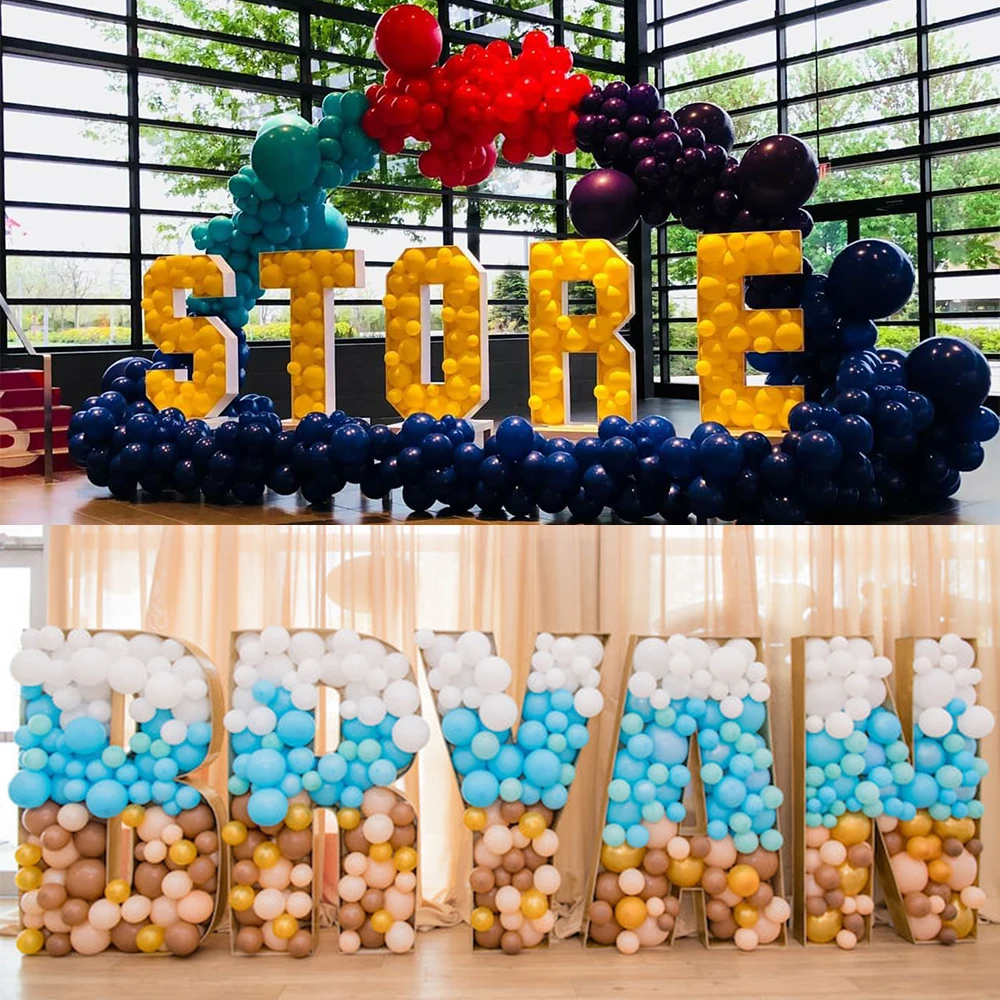 Big Balloon Mosaic Letter Frame DIY Letter Marquee Template Balloon ...