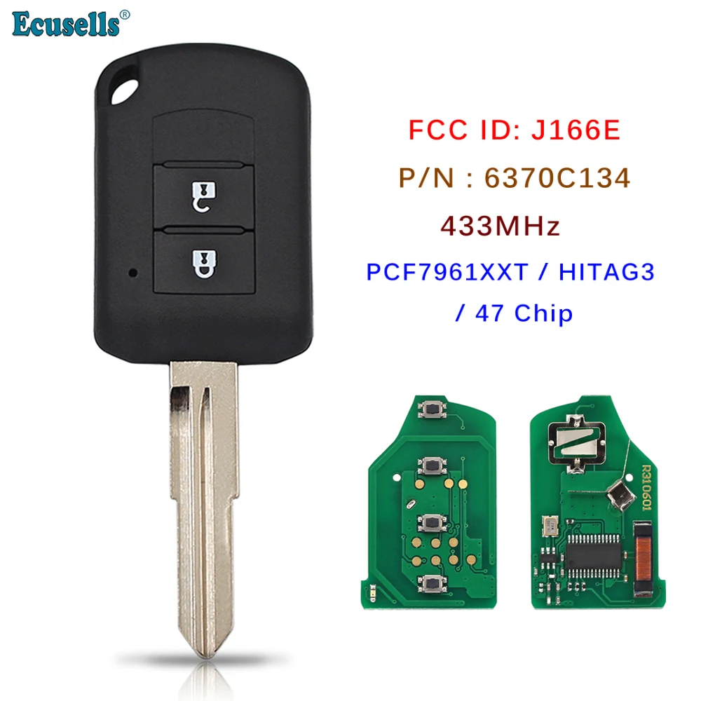 Mando-a-distancia-de-2-botones-Chip-ID47-de-434MHz-para-Mitsubishi ...