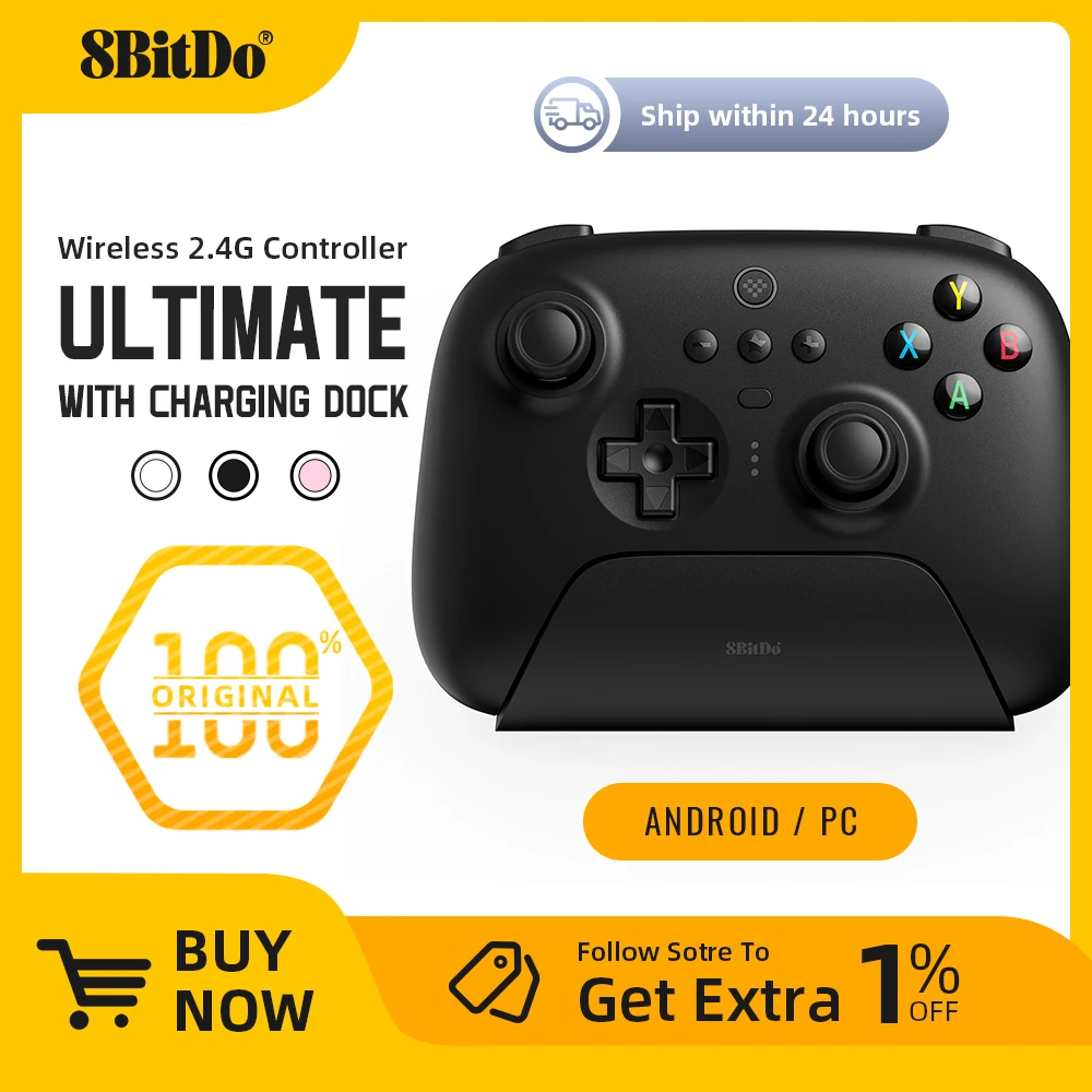 Original 8BitDo Ultimate Wireless 2.4G Gaming Controller with Charging ...