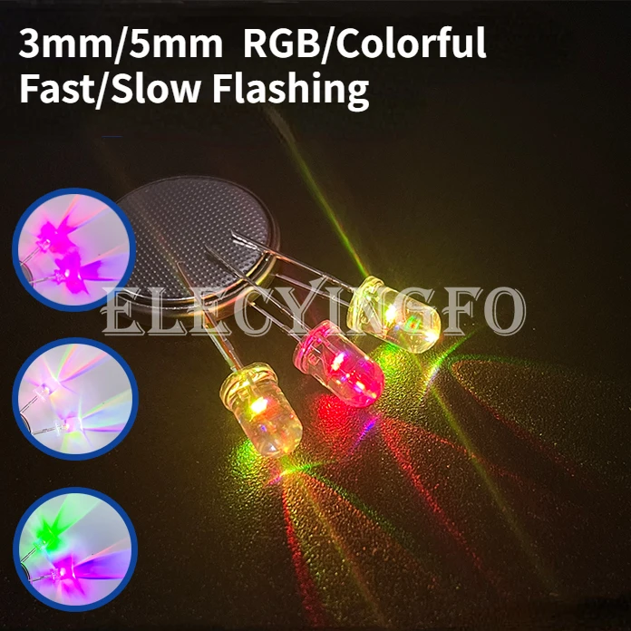 Clear-LED-Light-Emitting-Diode-Lamp-Bulb-Round-Top-RGB-fast-slow ...