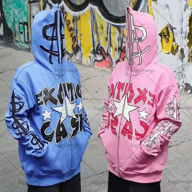 2023 American Fashion Gothic Letter Print Oversized Hoodie Men's Y2K Street Harajuku Casual ...