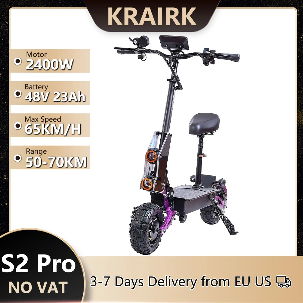 S2 Pro 2400w Dual Motor Electric Scooter Max Speed 65km/h 11 Inch Tire ...