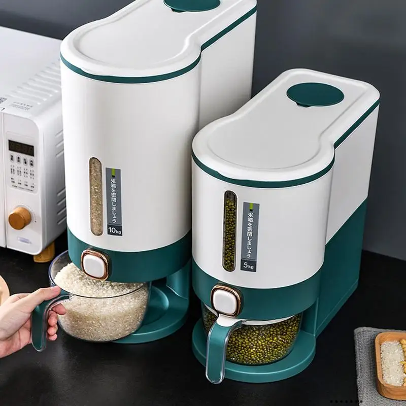 5-10KG-Rice-Storage-Box-Sealed-Rice-Dispenser-Large-Capacity-Grain ...