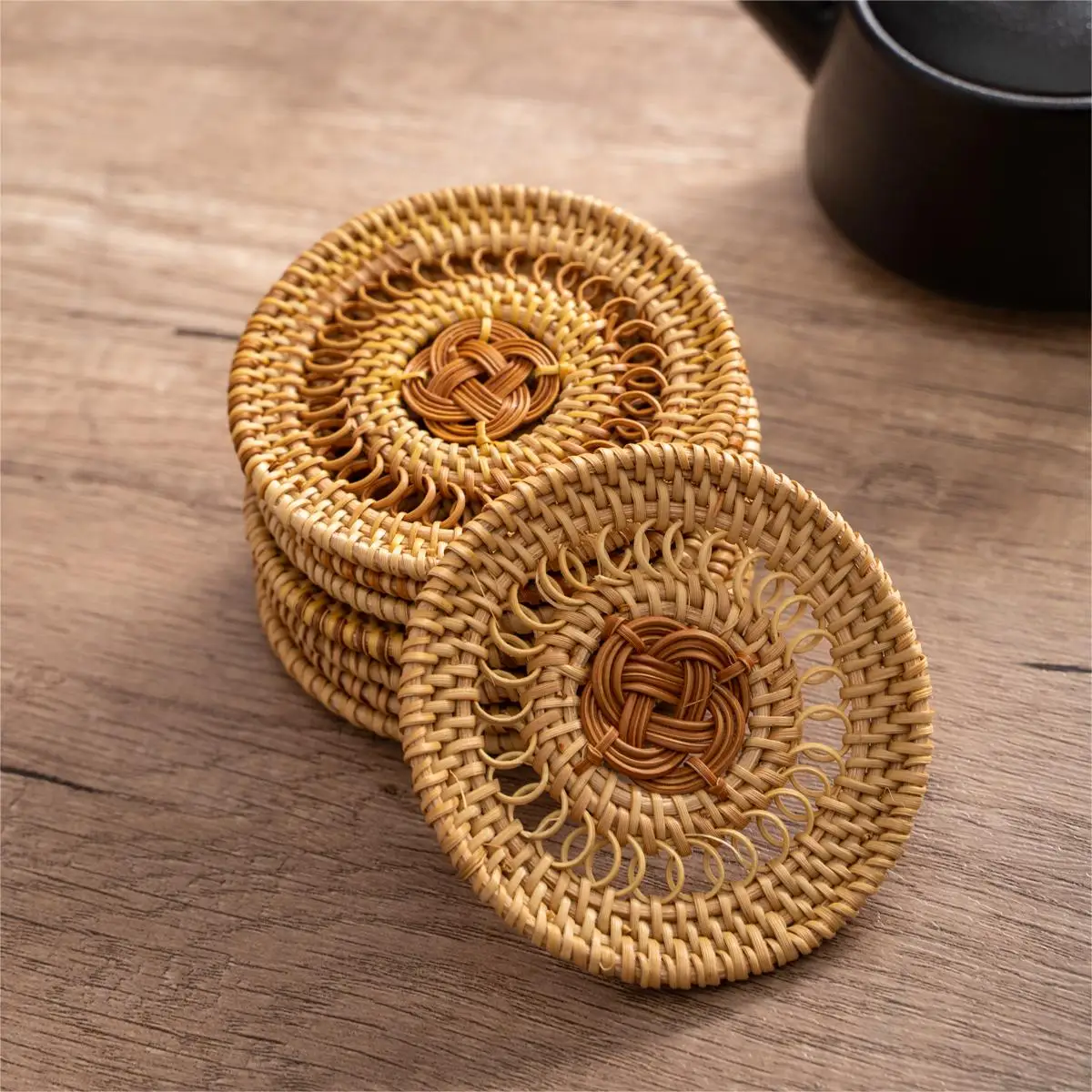 Rattan Coaster Creative Placemat Handmade Table Mat Heat Insulating ...
