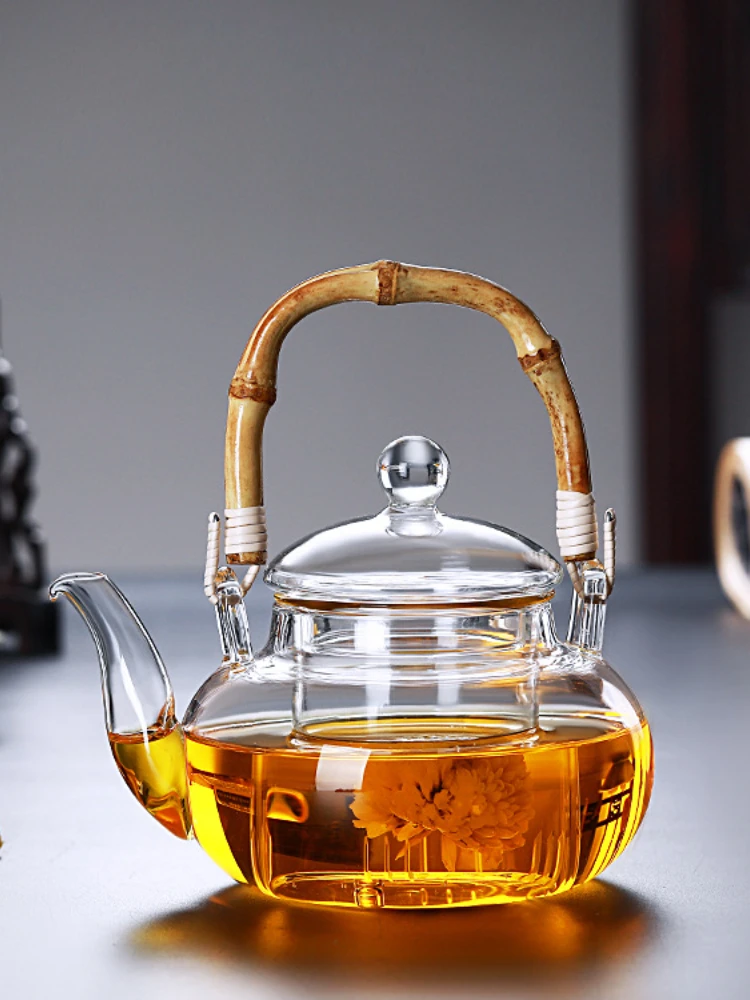 Bamboo-Handle-Beam-Tea-Pot-Glass-Teapot-With-Filter-Heat-Resistant ...