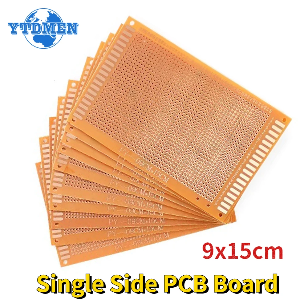 5-10pcs-Universal-Board-Single-Side-Prototype-PCB-9x15cm-Yellow-DIY ...