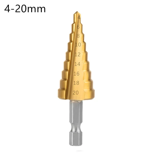 3-12 Mm 4-12 4-20 Hss Egyenes Horony Lépcsőfúró-Bit Fém Szett ...
