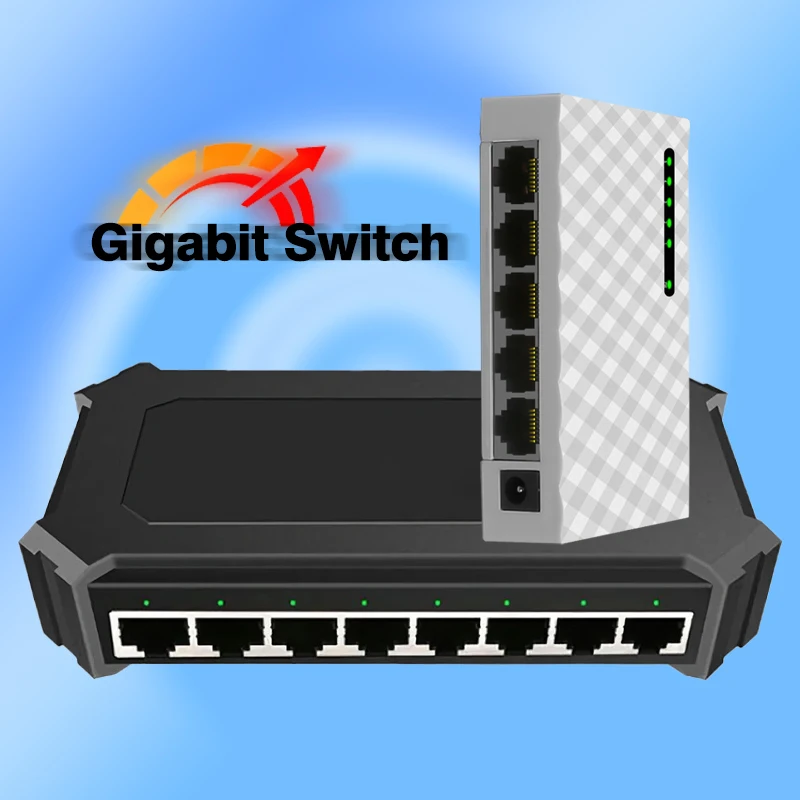 Automático Completo 1g 5 8 Portas Gigabit Switch Ethernet Switch Lan ...