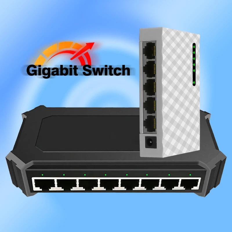 Automático Completo 1g 5 8 Portas Gigabit Switch Ethernet Switch Lan ...
