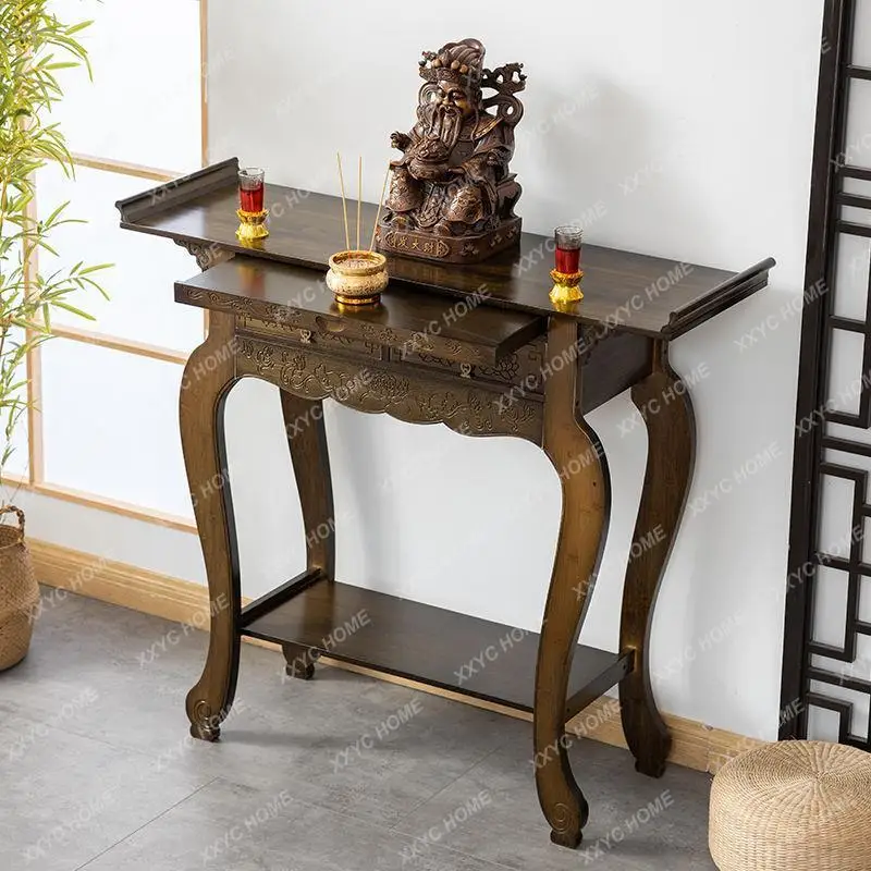 Console-Altar-Zen-Living-Room-Bodhisattva-a-Long-Narrow-Table-Modern ...