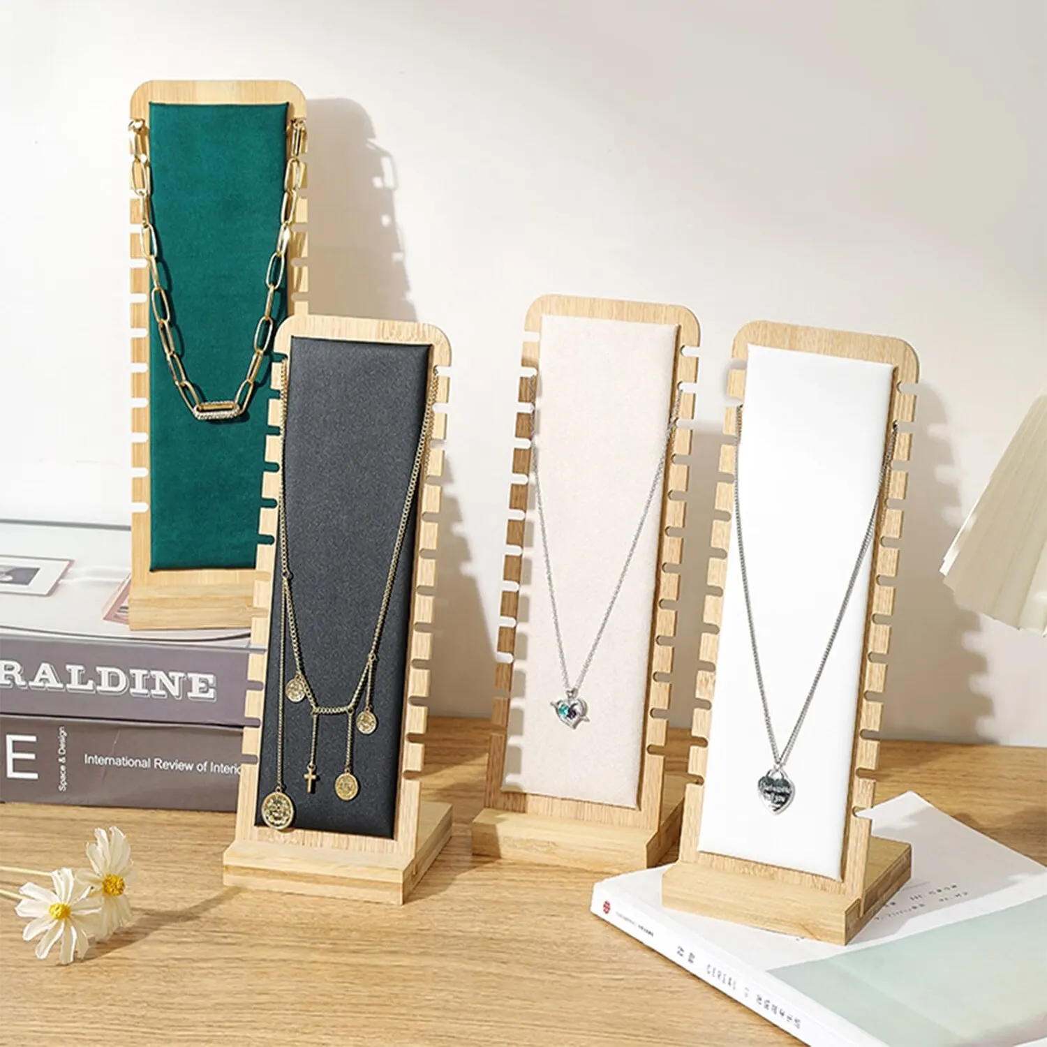 Creative-Bamboo-Wooden-Necklace-Frame-Fashion-Jewelry-Display-Frame ...