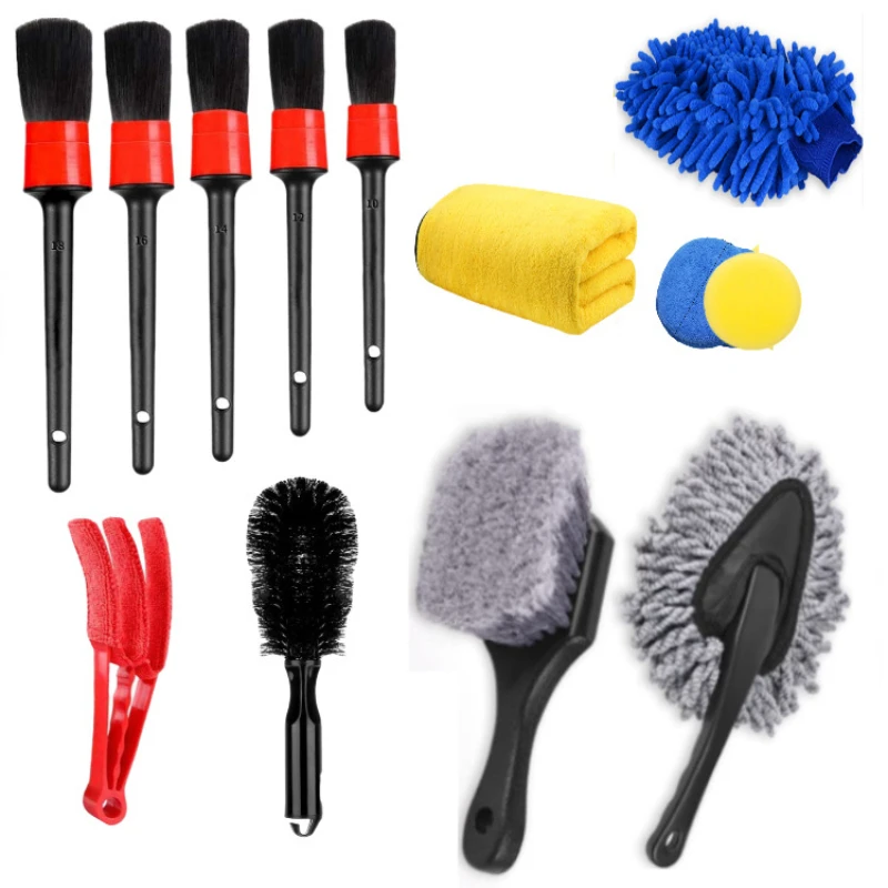 13PCS-Car-Detailing-Tools-Dashboard-Dusting-Cleaning-Brush-Wheel-Tire ...