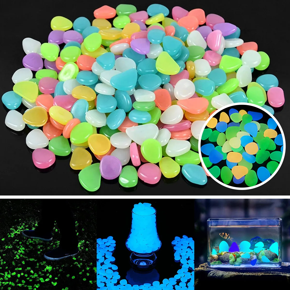 50-100Pcs-Colorful-Gravel-Sand-Rocks-Glow-in-The-Dark-Stones-Luminous ...