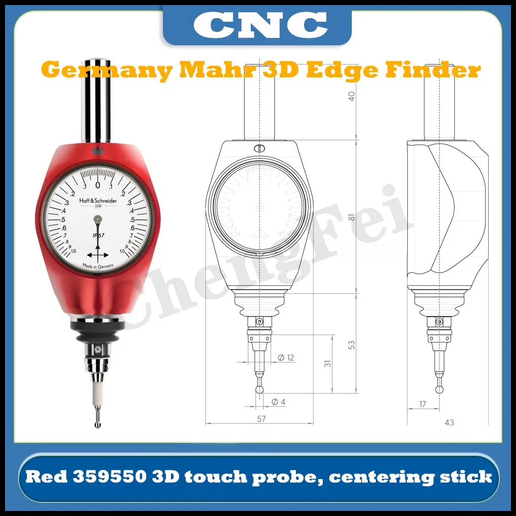 CNC-German-HOFFMAN-3D-edge-finder-pointer-Mahr-359550-red-3D-contact-probe-three-dimensional ...