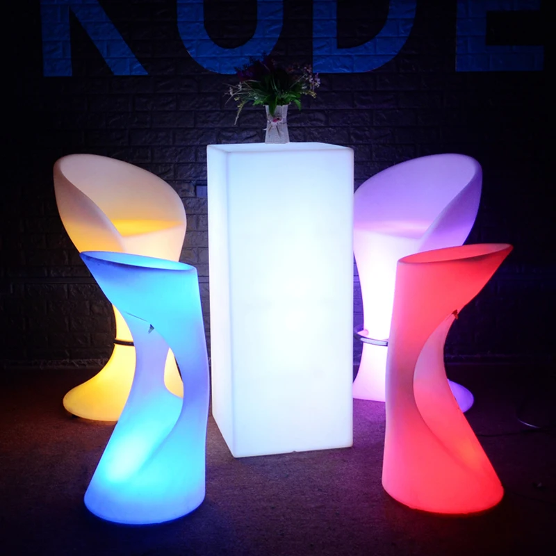 Light-Up-Color-Changing-Futuristic-Modern-Tables-45x45x110cm-Luminous ...