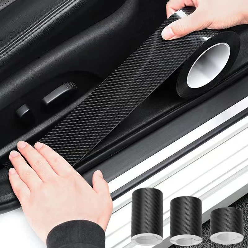 3D-Nano-Carbon-Fiber-Car-Sticker-Paste-Protector-Strip-Auto-Door-Sill ...